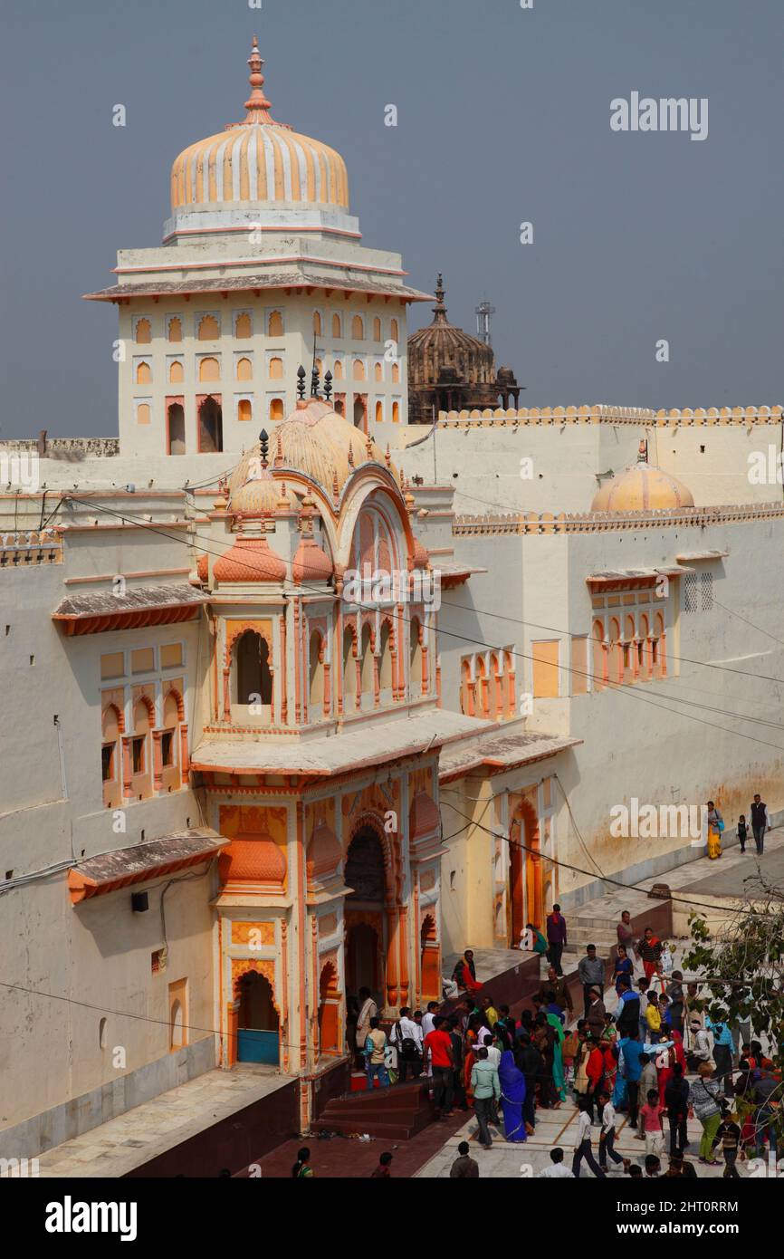 Wedding party outside the Ram Raja Temple in the centre of Orchha in ...