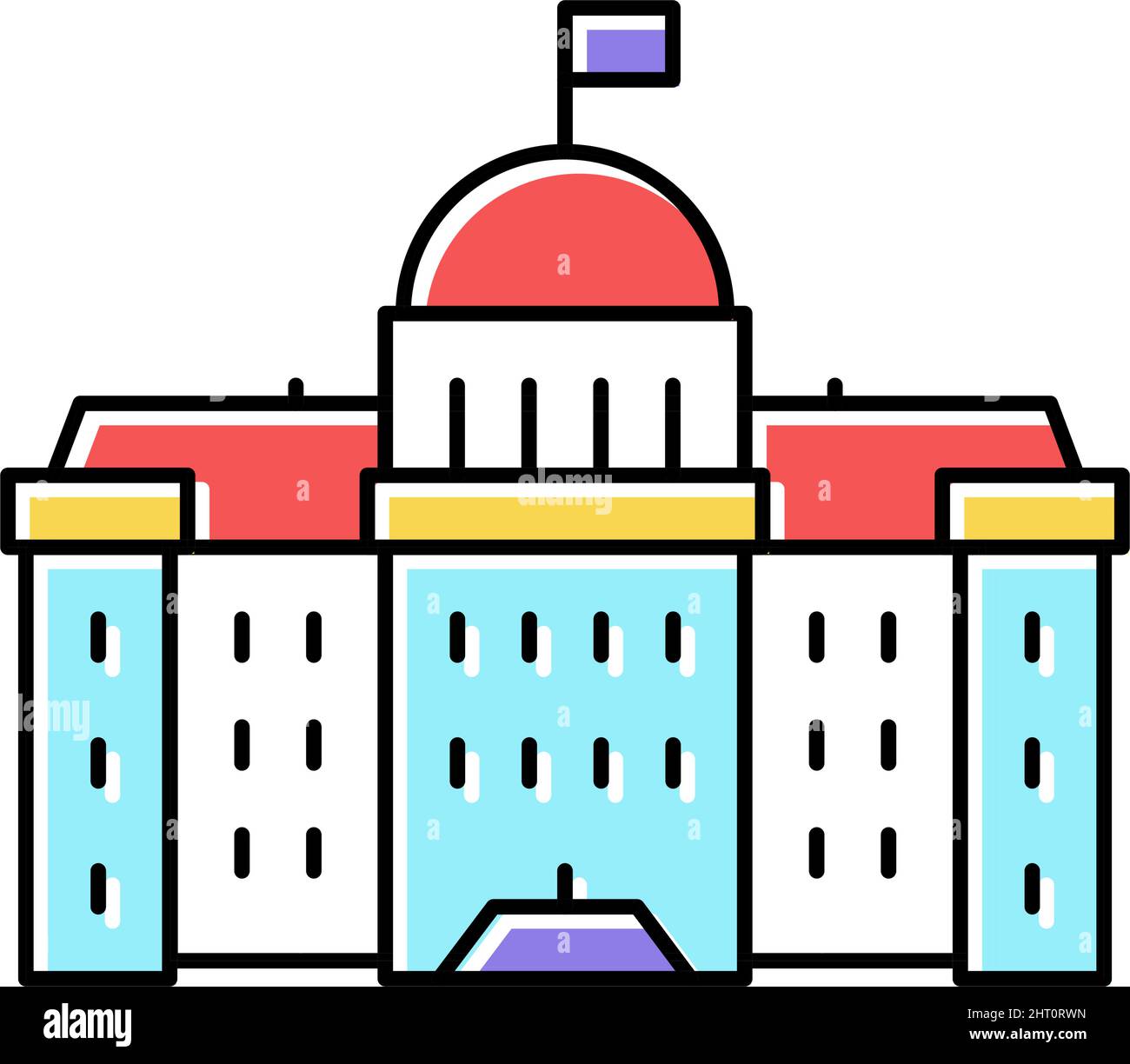 government building color icon vector illustration Stock Vector Image ...