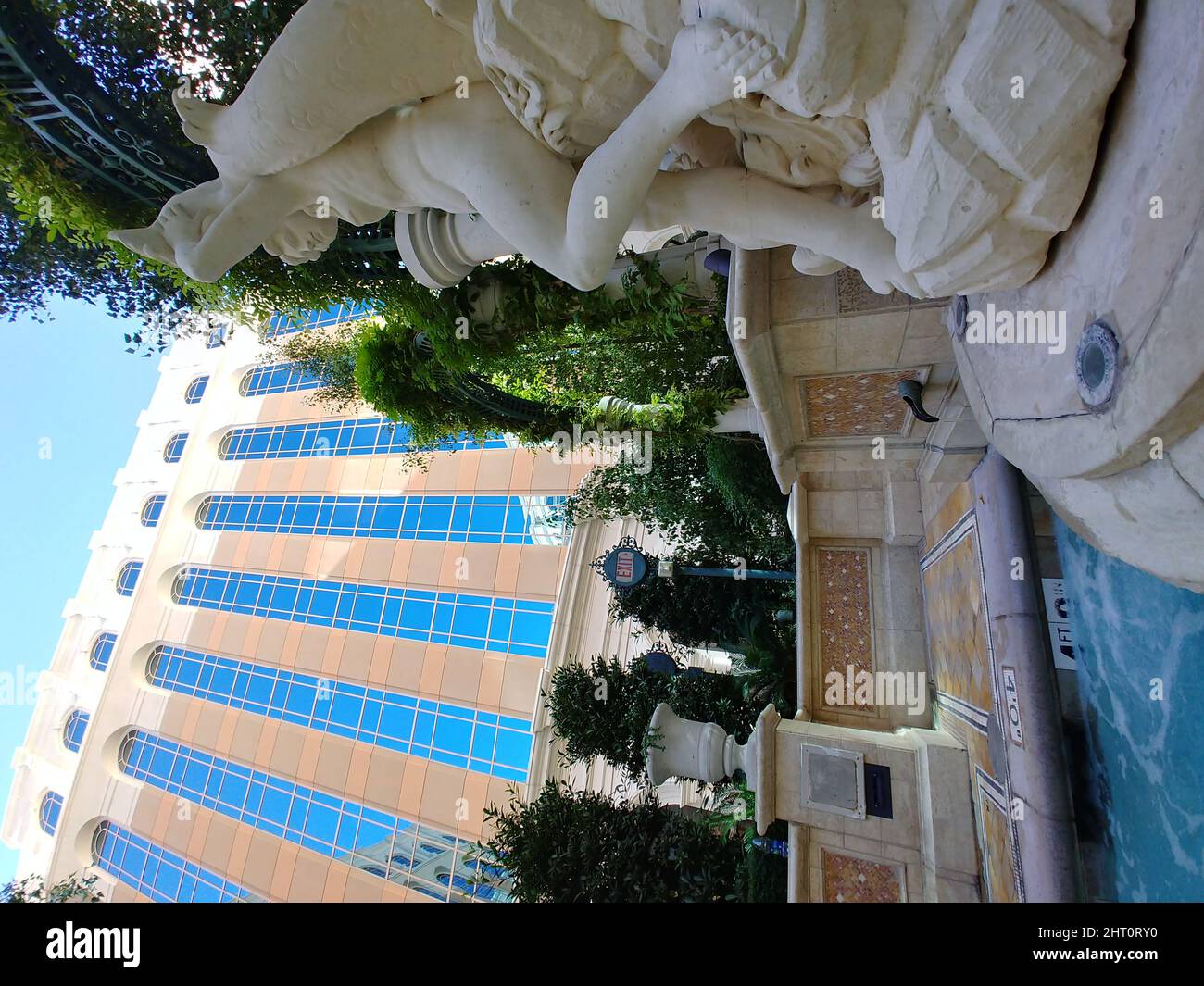 Vertical closeup of the Venetian pool statuary in Las Vegas Stock Photo ...