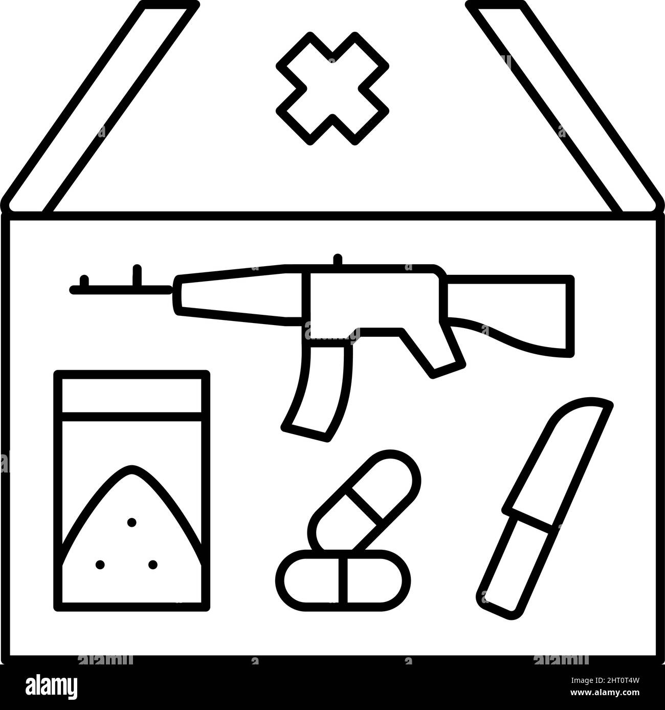 prohibited goods line icon vector illustration Stock Vector Image & Art ...