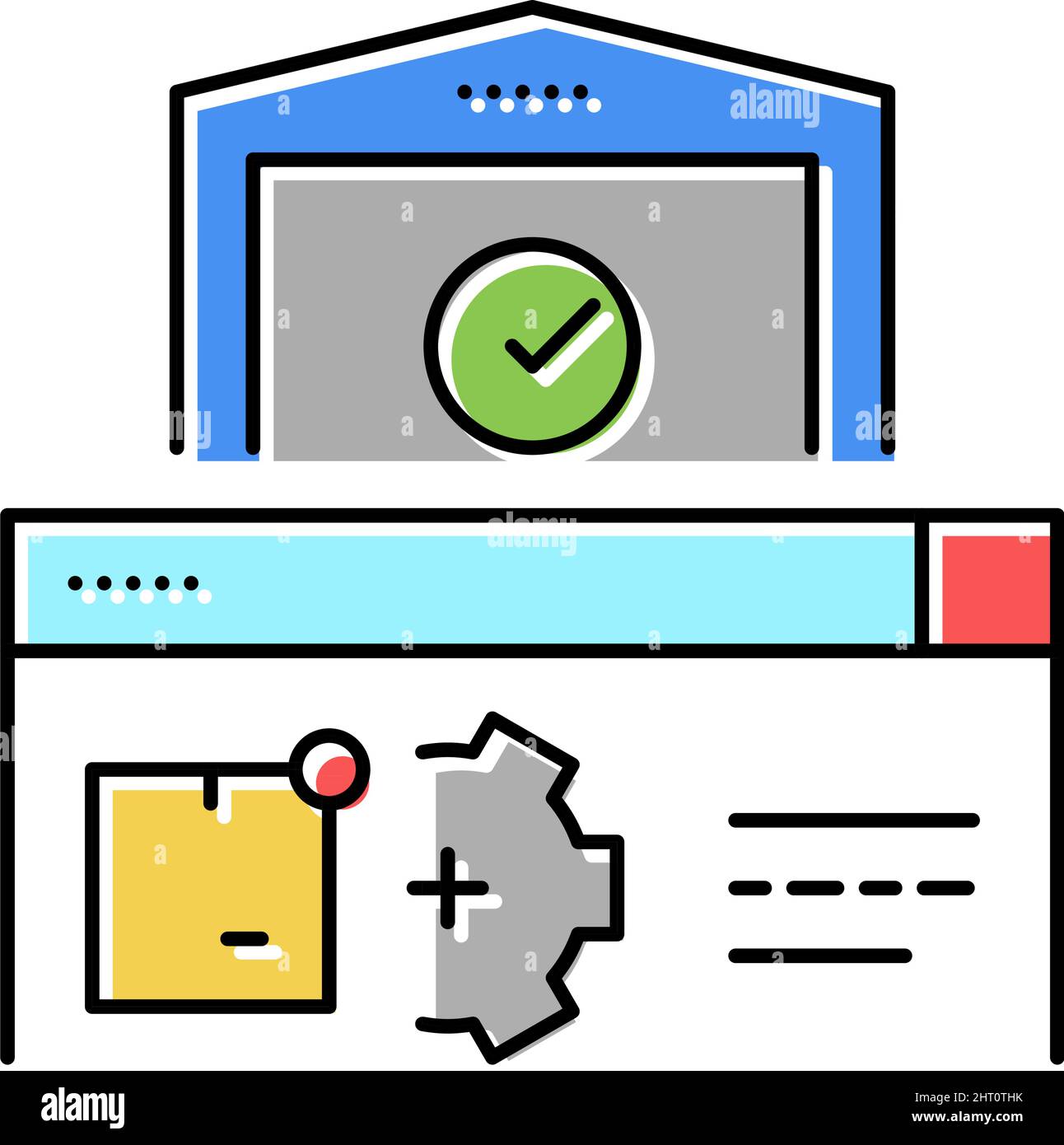 storehouse logistics process color icon vector illustration Stock ...
