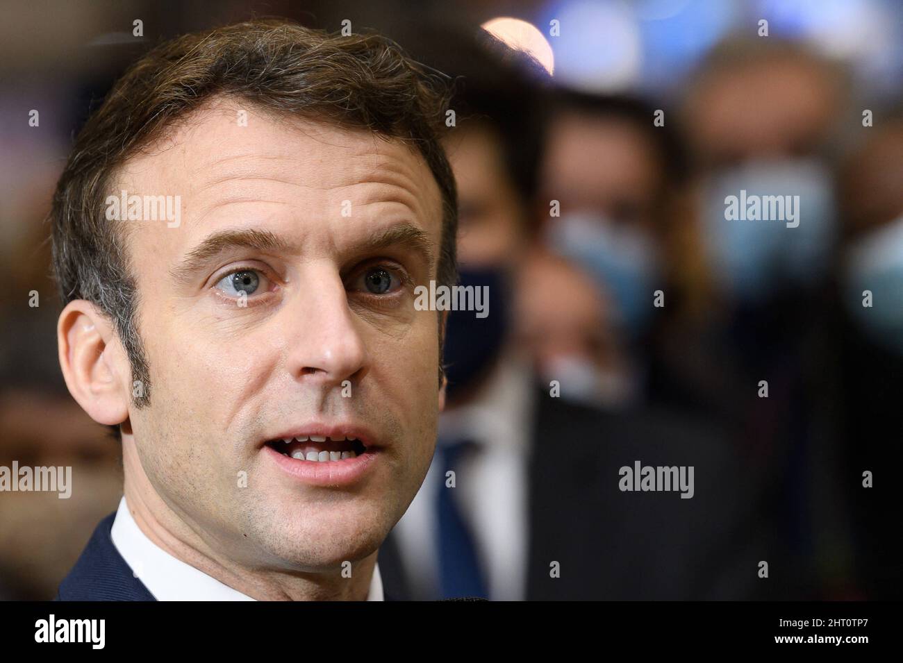 Paris, France. 26th Feb, 2022. Emmanuel Macron. French President ...