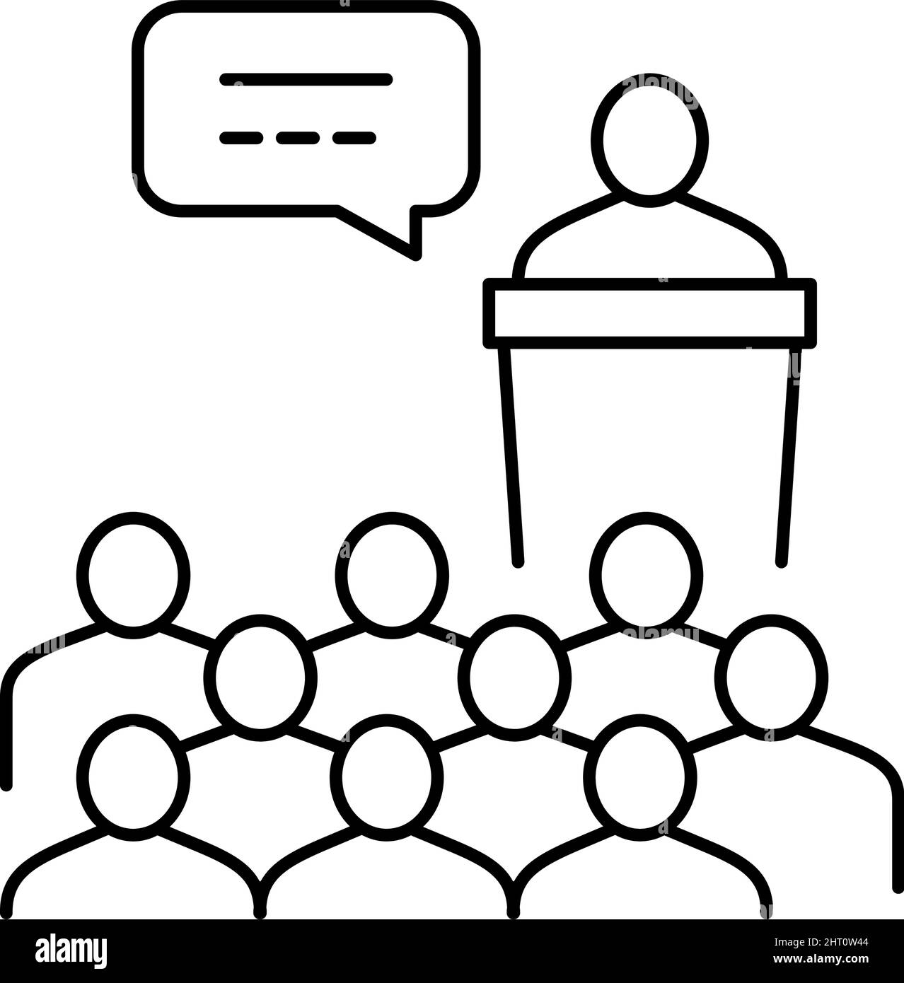 business conference line icon vector black illustration Stock Vector ...