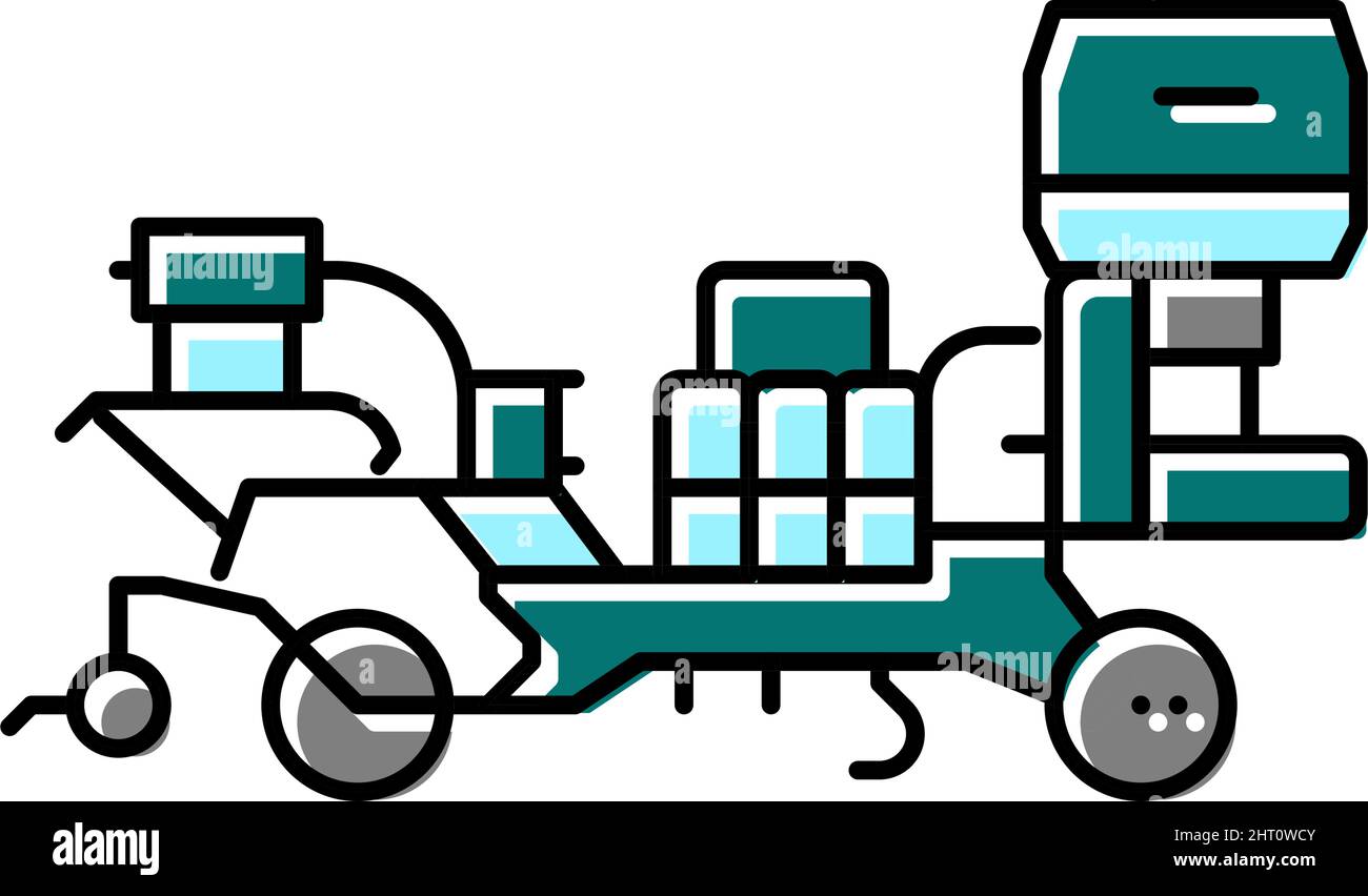 plastic mulch layer farm equipment color icon vector illustration Stock ...