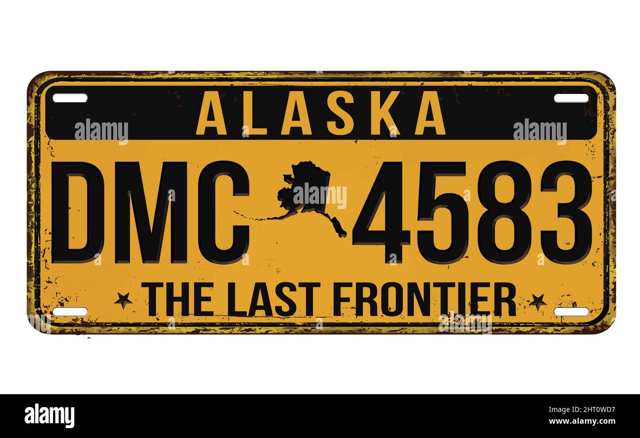 An imitation of vintage Alaska license plate with text The Last ...