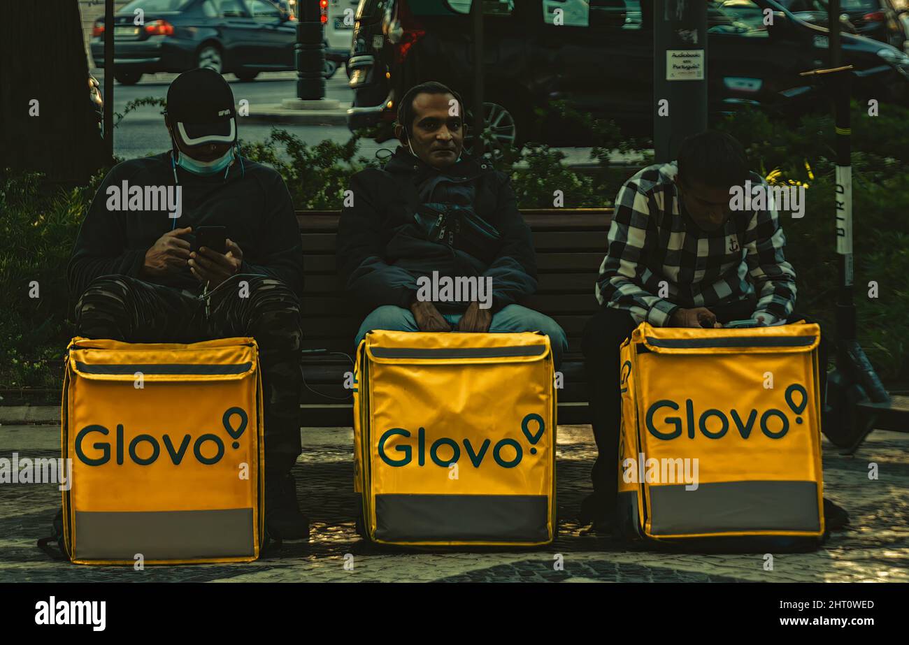 Glovo delivery bags hi-res stock photography and images - Alamy