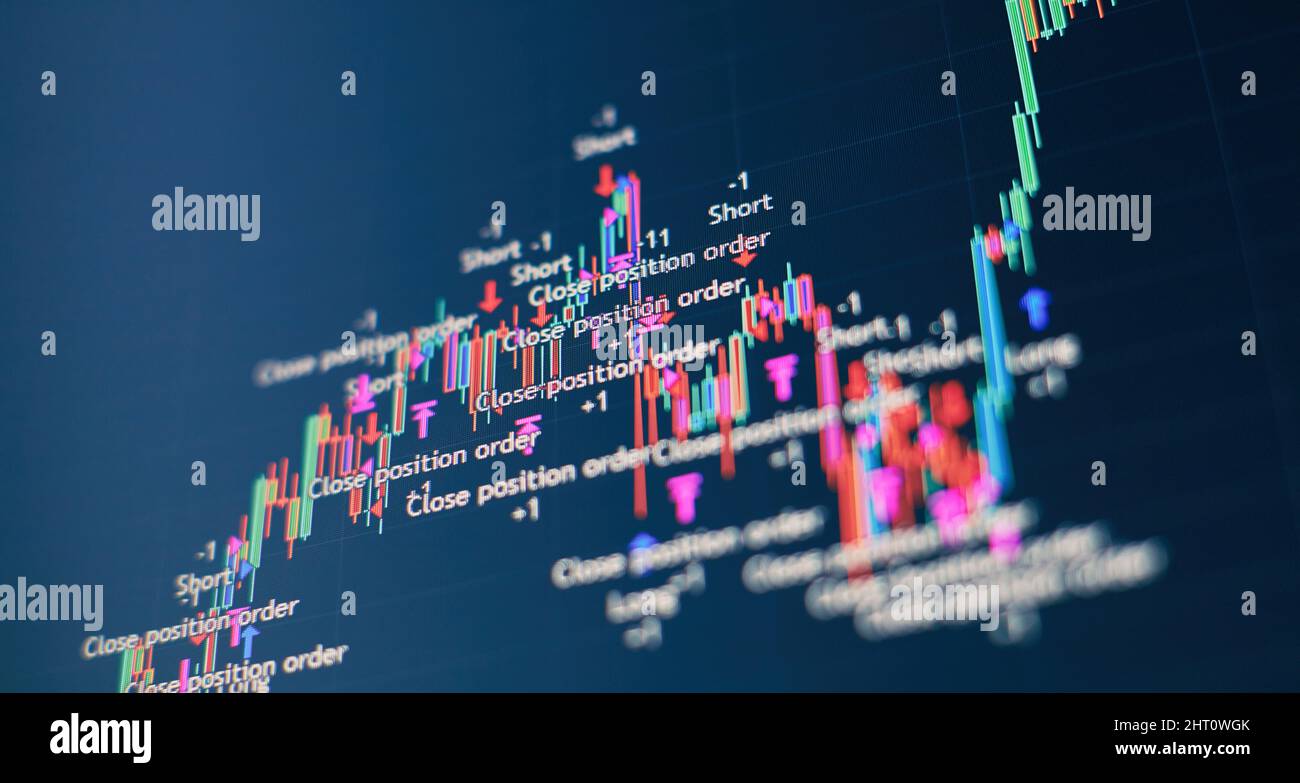 Financial diagram with candlestick chart used in market analysis for ...