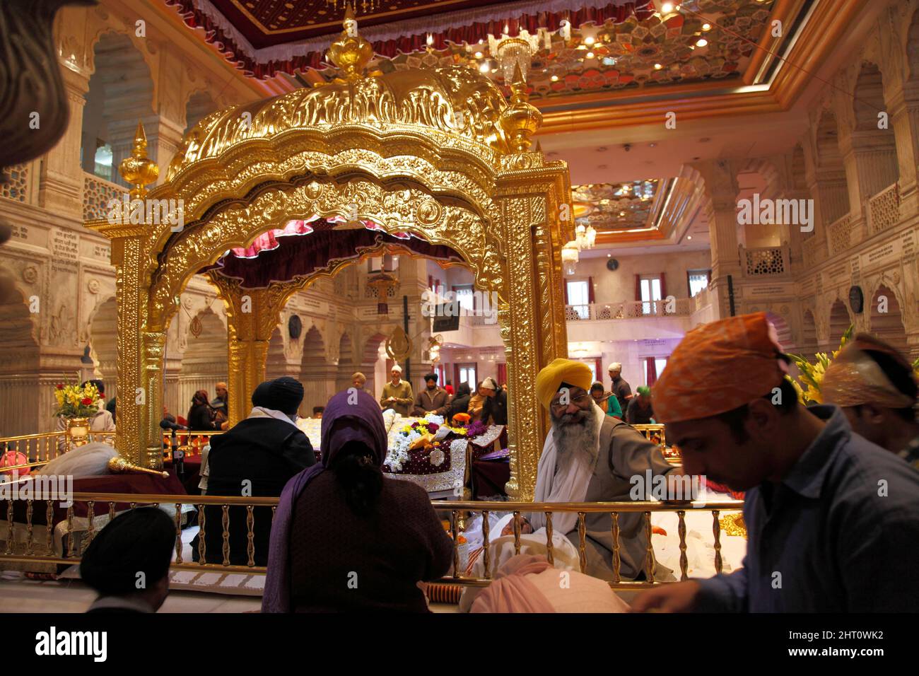 Interior of the 18th.Century Sisganj Gurdwara Sikh Temple in Old Delhi ...