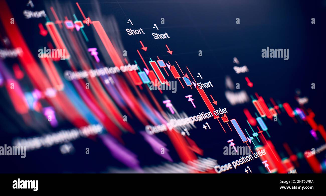 Financial chart with up trend line graph.Stock market investment ...