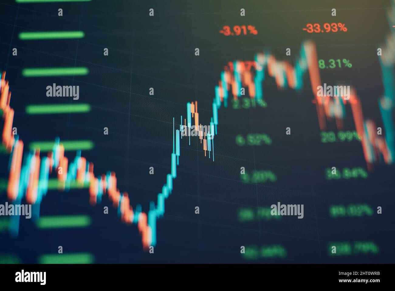 Financial chart with up trend line graph.Stock market investment ...