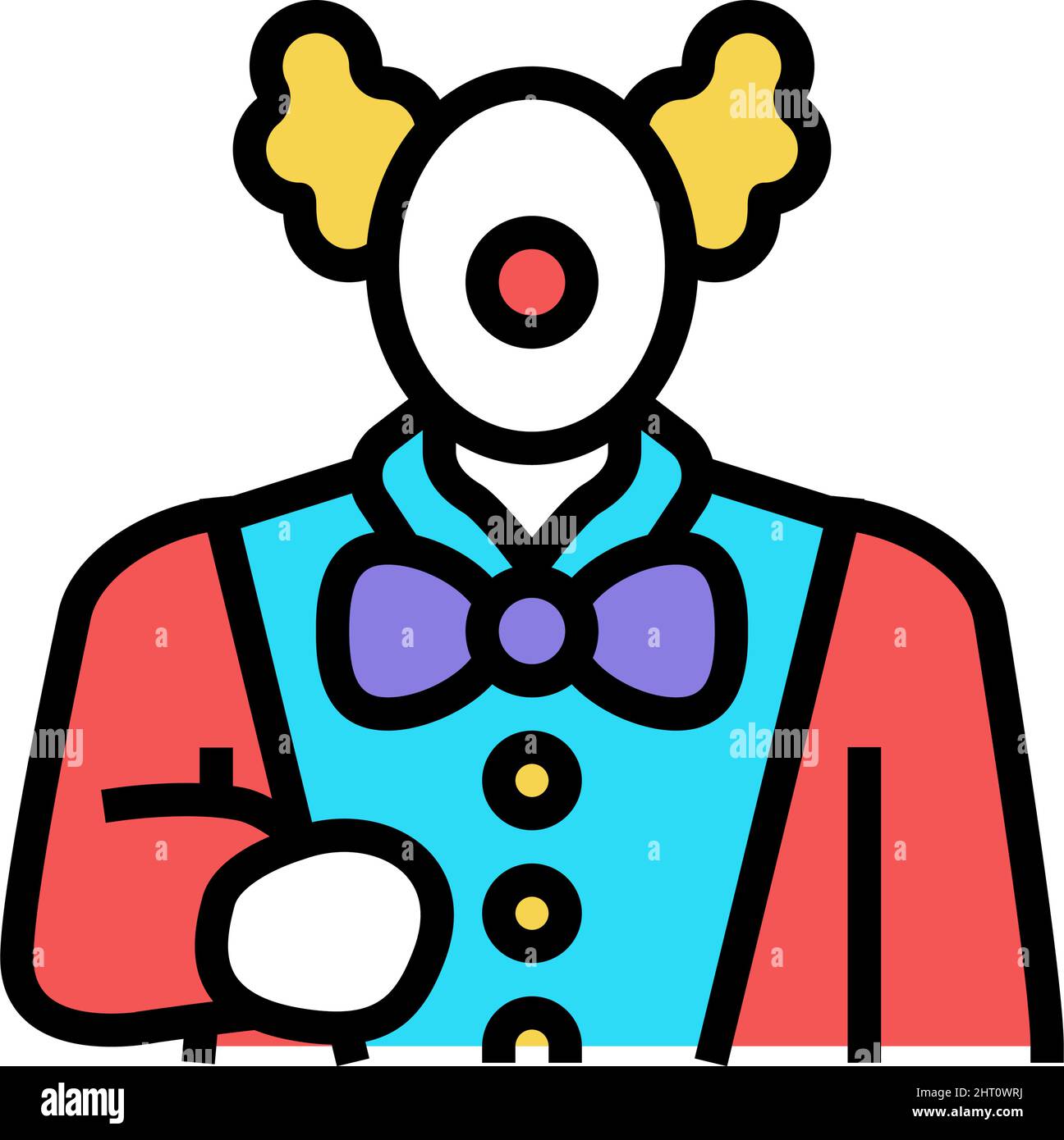 clown amusement park worker color icon vector illustration Stock Vector ...
