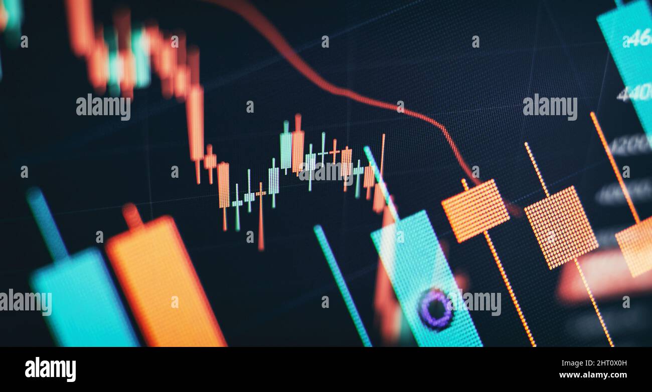 Financial chart with up trend line graph.Stock market investment ...