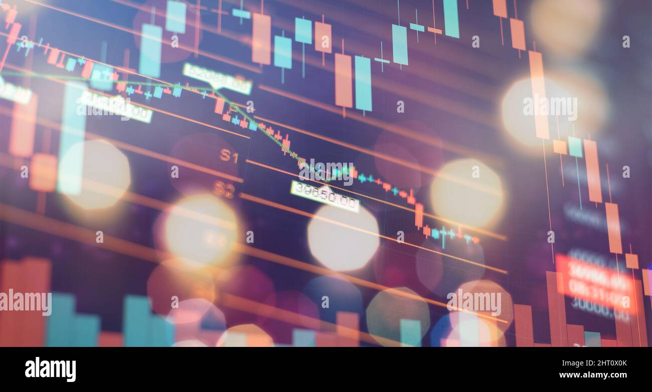 Financial chart with up trend line graph.Stock market investment ...