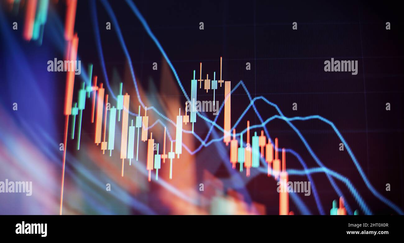 Financial chart with up trend line graph.Stock market investment ...