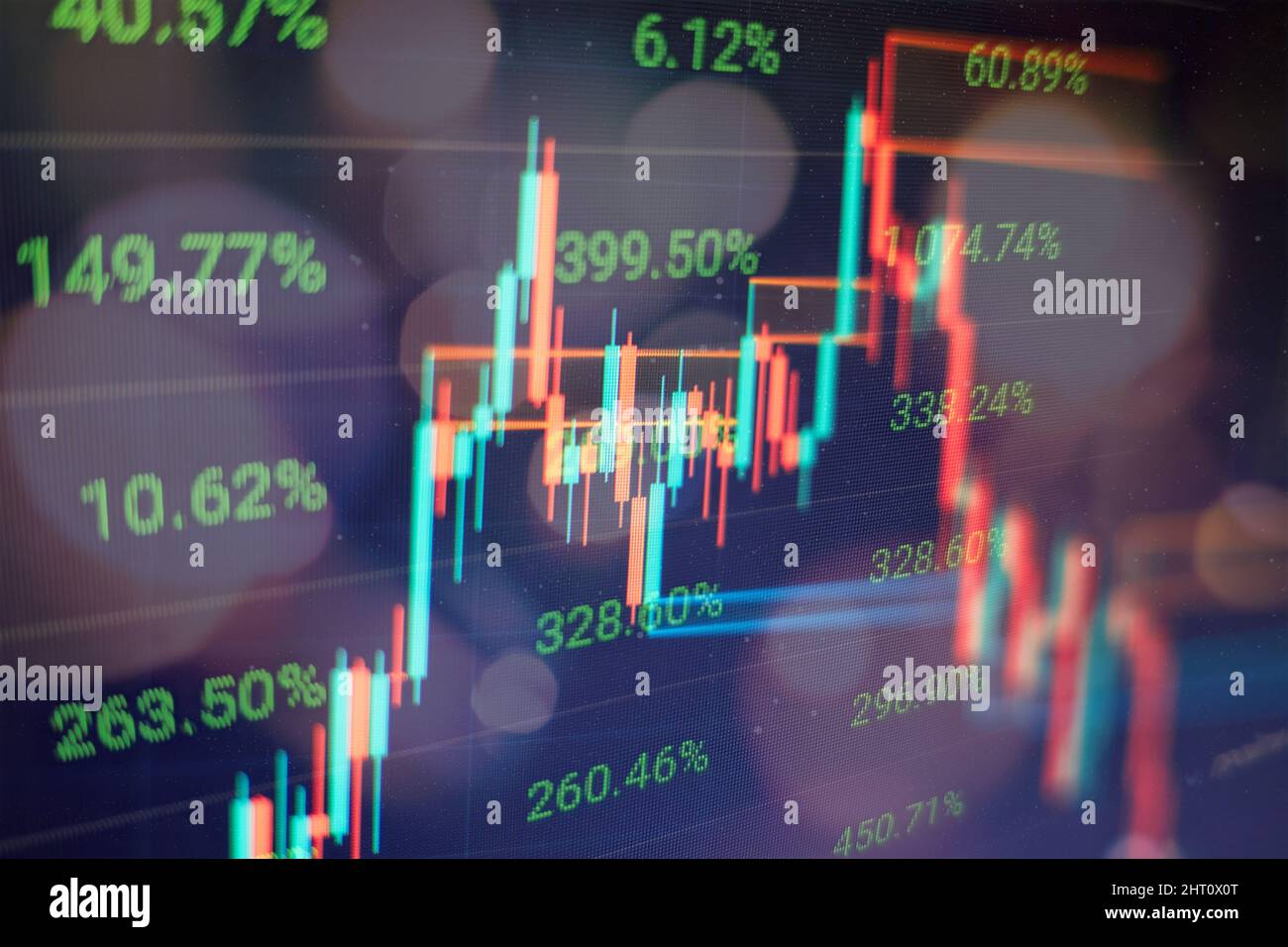 Financial chart with up trend line graph.Stock market investment ...