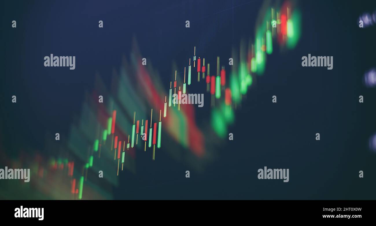 Financial chart with up trend line graph.Stock market investment ...