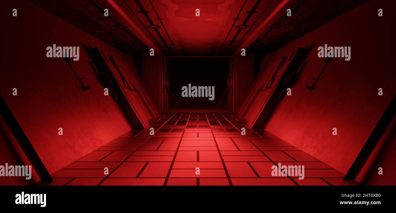 Alien SciFi Empty Hallway Corridor Room Garage Studio Dance Glowing ...