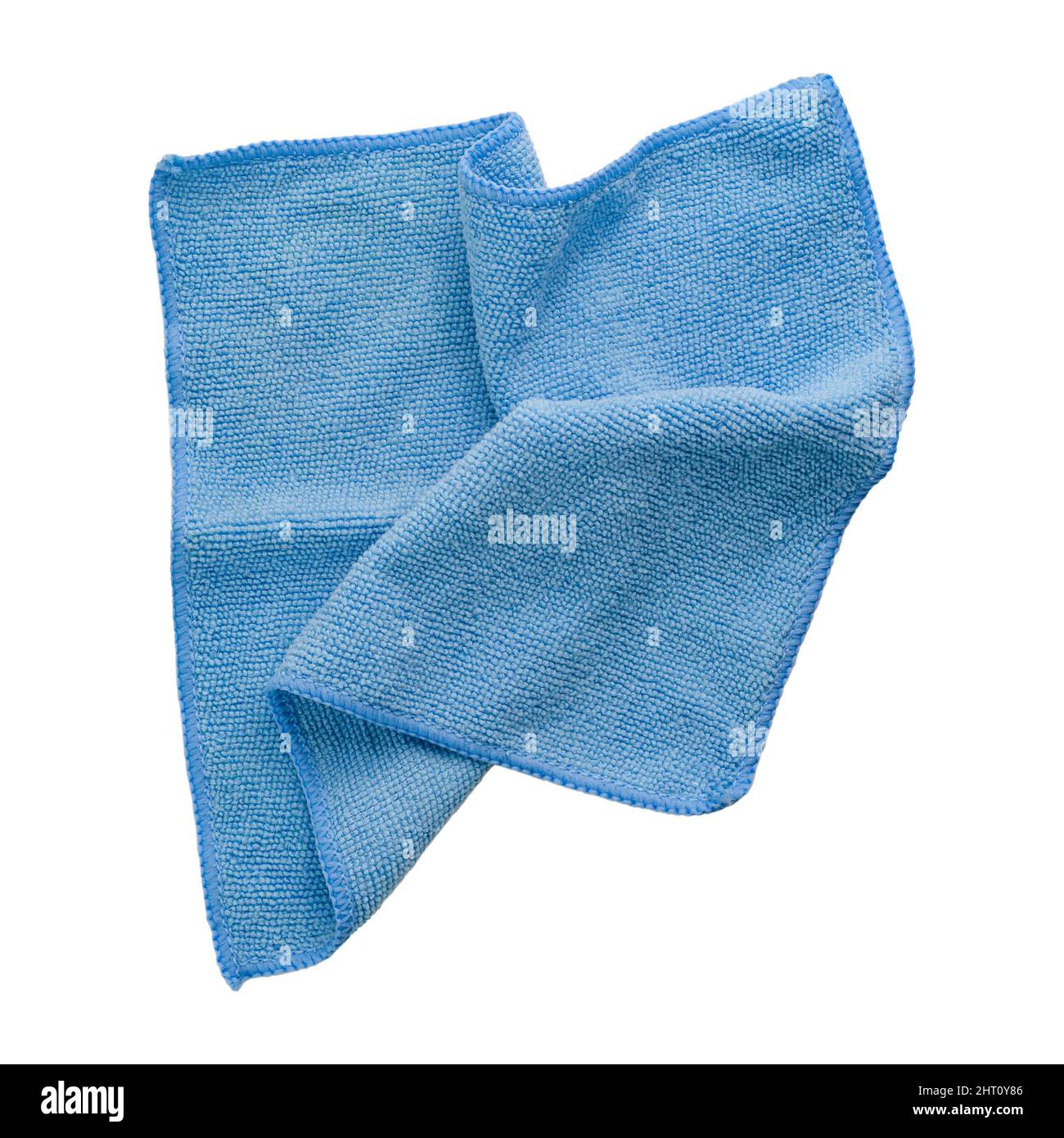 Cleaning: Drop Cloth blue microfiber cloth Isolated on White Background ...