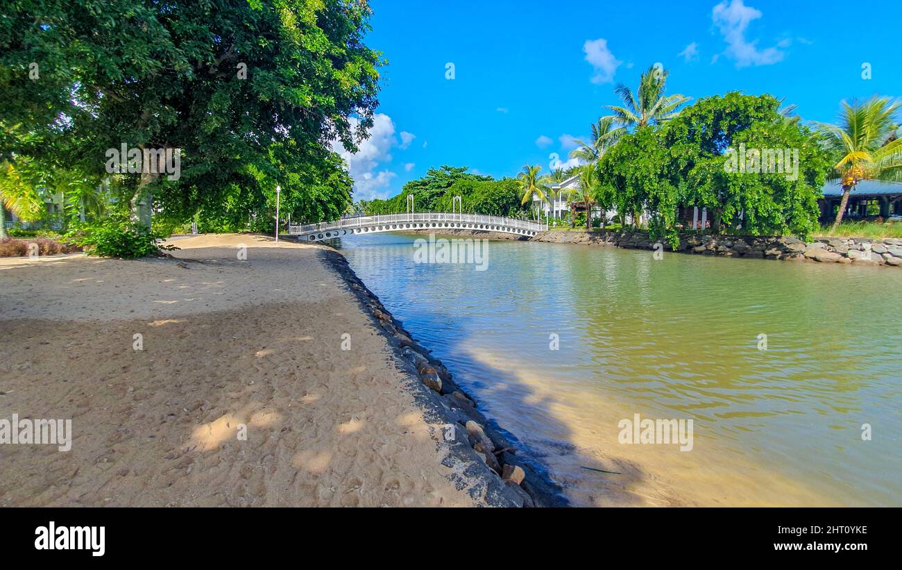 Bridge over the river to the sea Stock Photo - Alamy