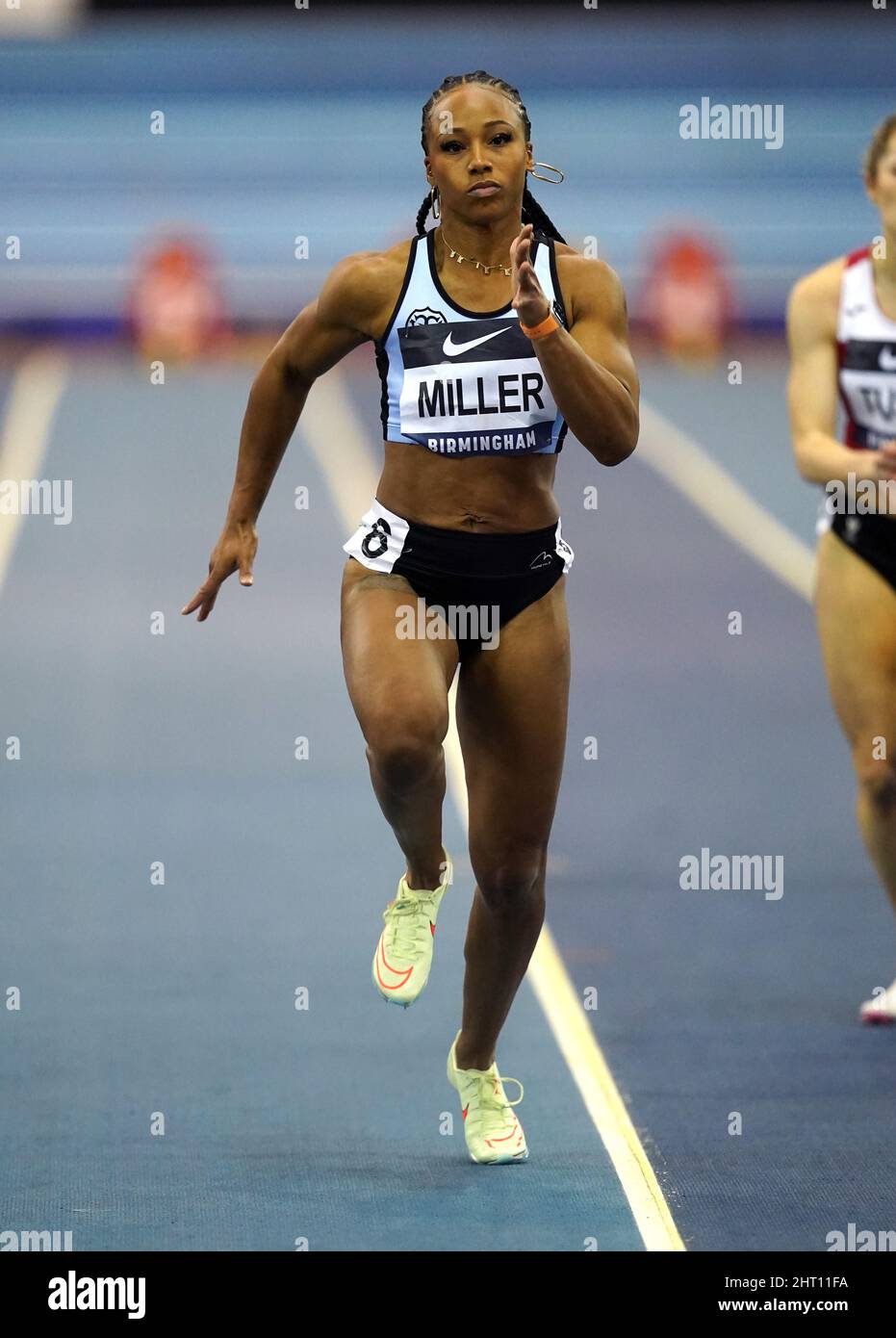 Rachel Miller during the Women's 60m Heats on day one of the UK ...