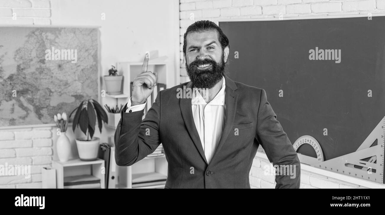 successful happy man has an idea for success education at school ...