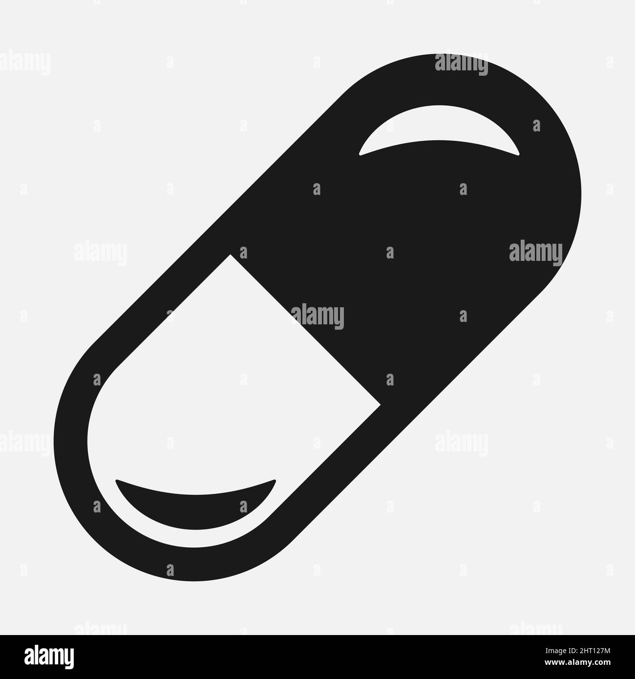 Pill vector icon. Tablet capsule black sign Stock Vector Image & Art ...