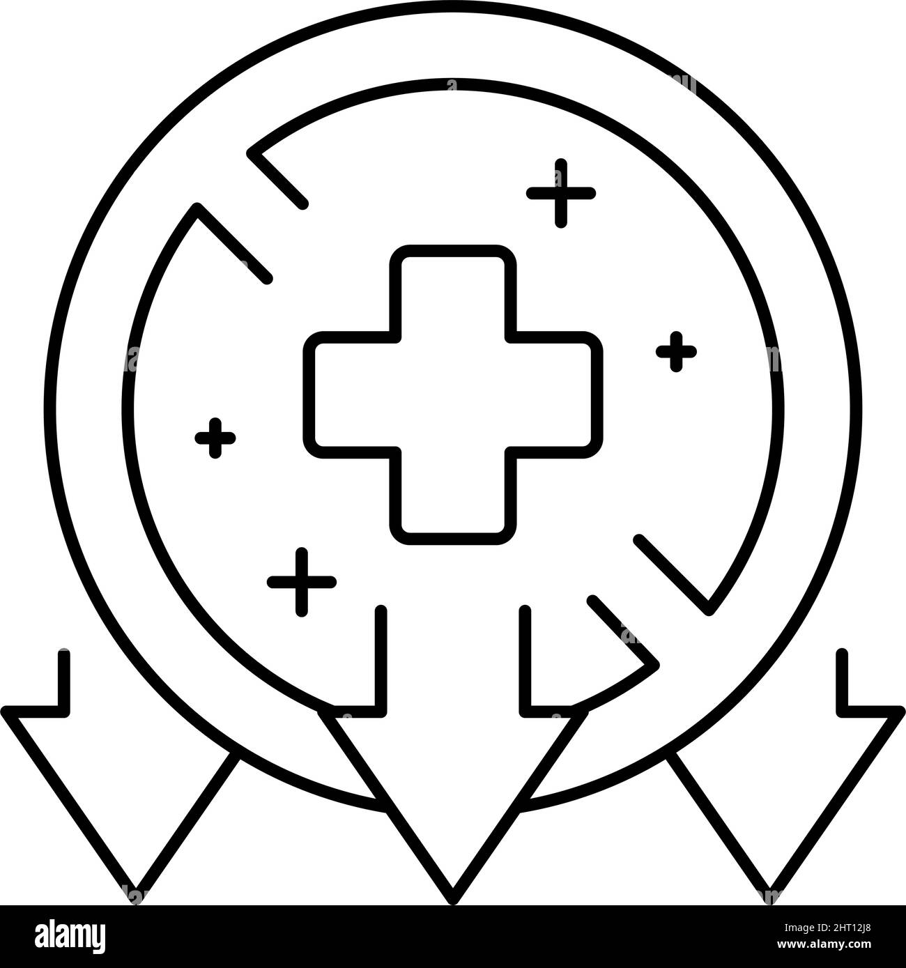 illness, poverty problem line icon vector illustration Stock Vector ...