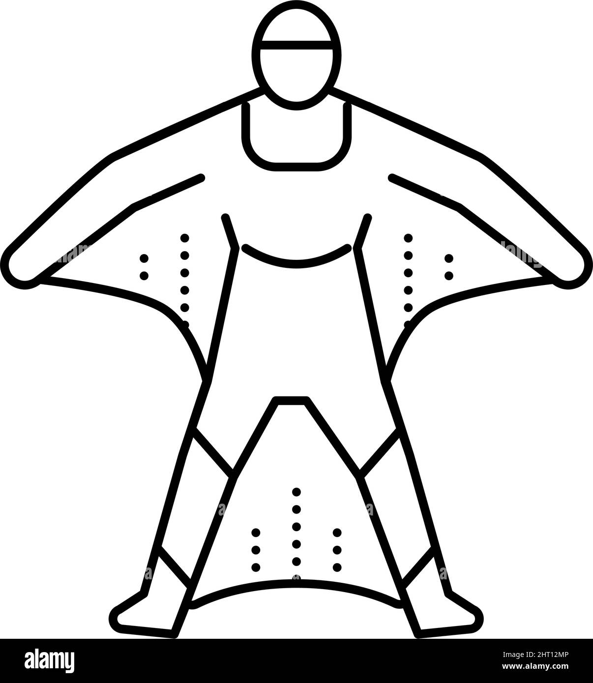 wingsuit flight sport man line icon vector illustration Stock Vector ...