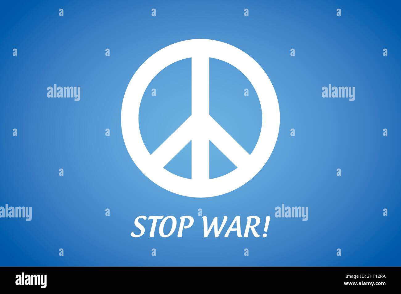 white peace symbol on blue background stop war Stock Vector Image & Art ...