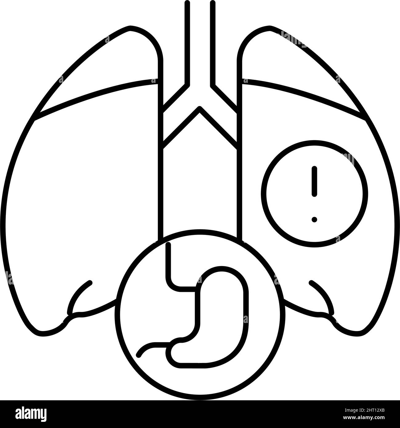lung or breathing problems line icon vector illustration Stock Vector ...