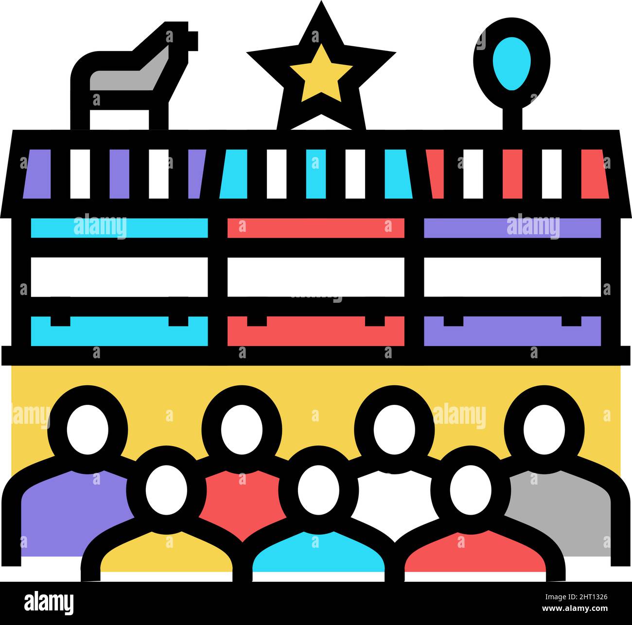 fairground amusement park color icon vector illustration Stock Vector ...
