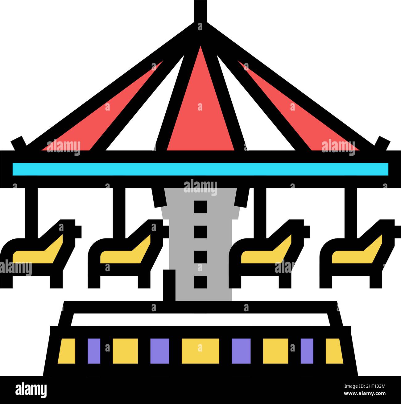 carousel amusement park color icon vector illustration Stock Vector ...