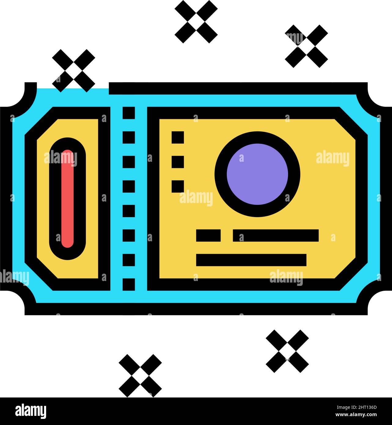 ticket amusement park color icon vector illustration Stock Vector Image ...