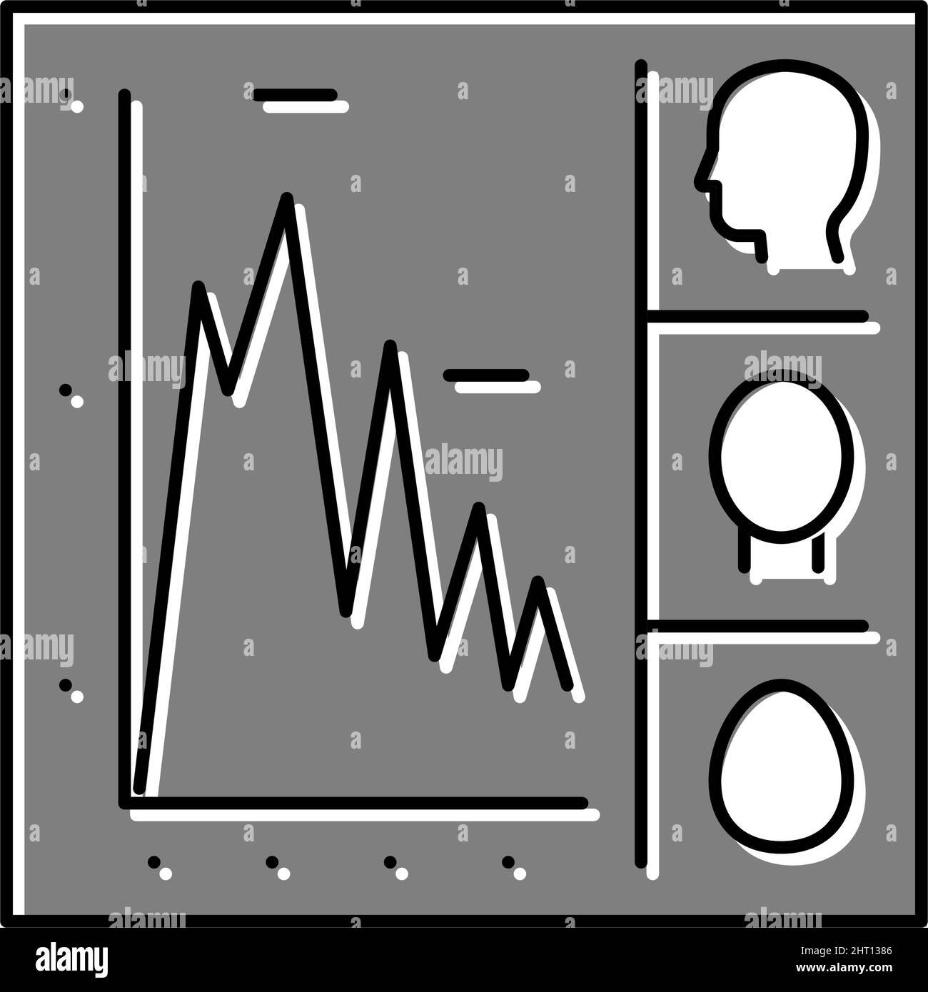 cadre with infographic radiology color icon vector illustration Stock ...
