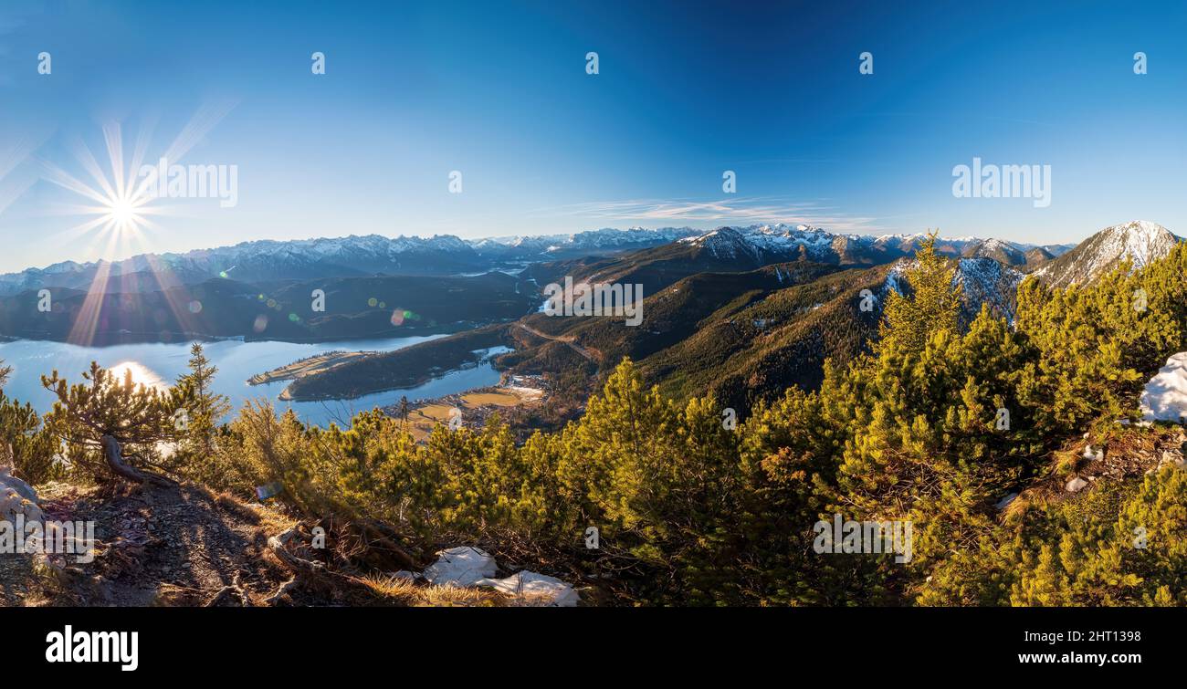 View to Lake Kochel from Top View Stock Photo - Alamy