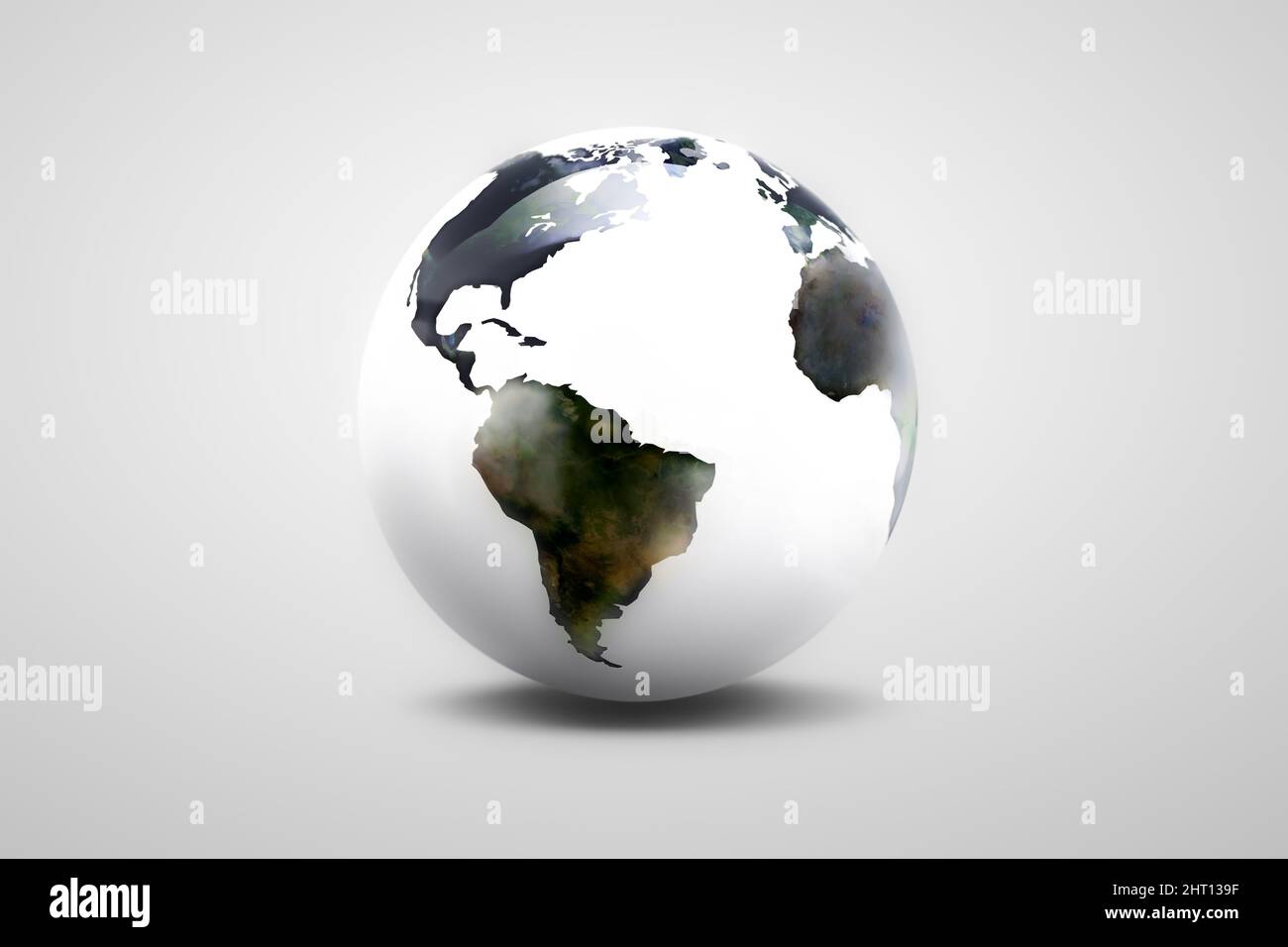 beautiful earth white 3d globe Stock Photo - Alamy