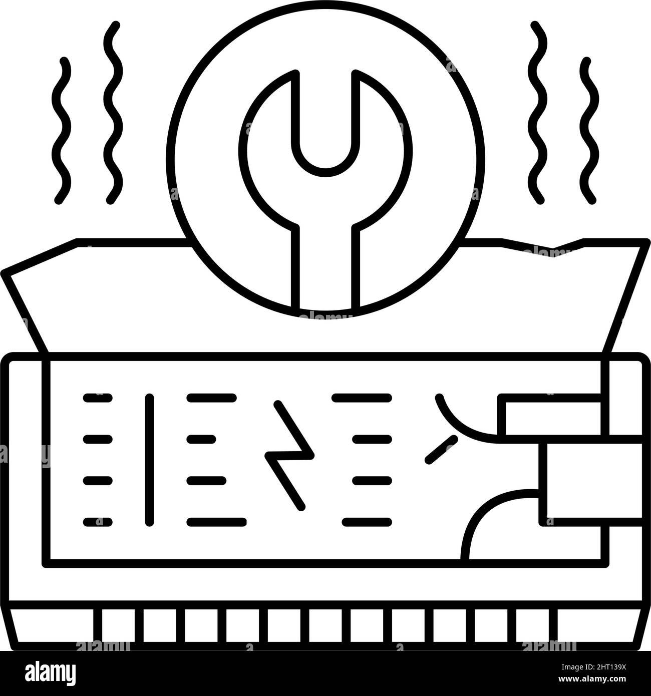 air conditioning repair line icon vector illustration Stock Vector ...