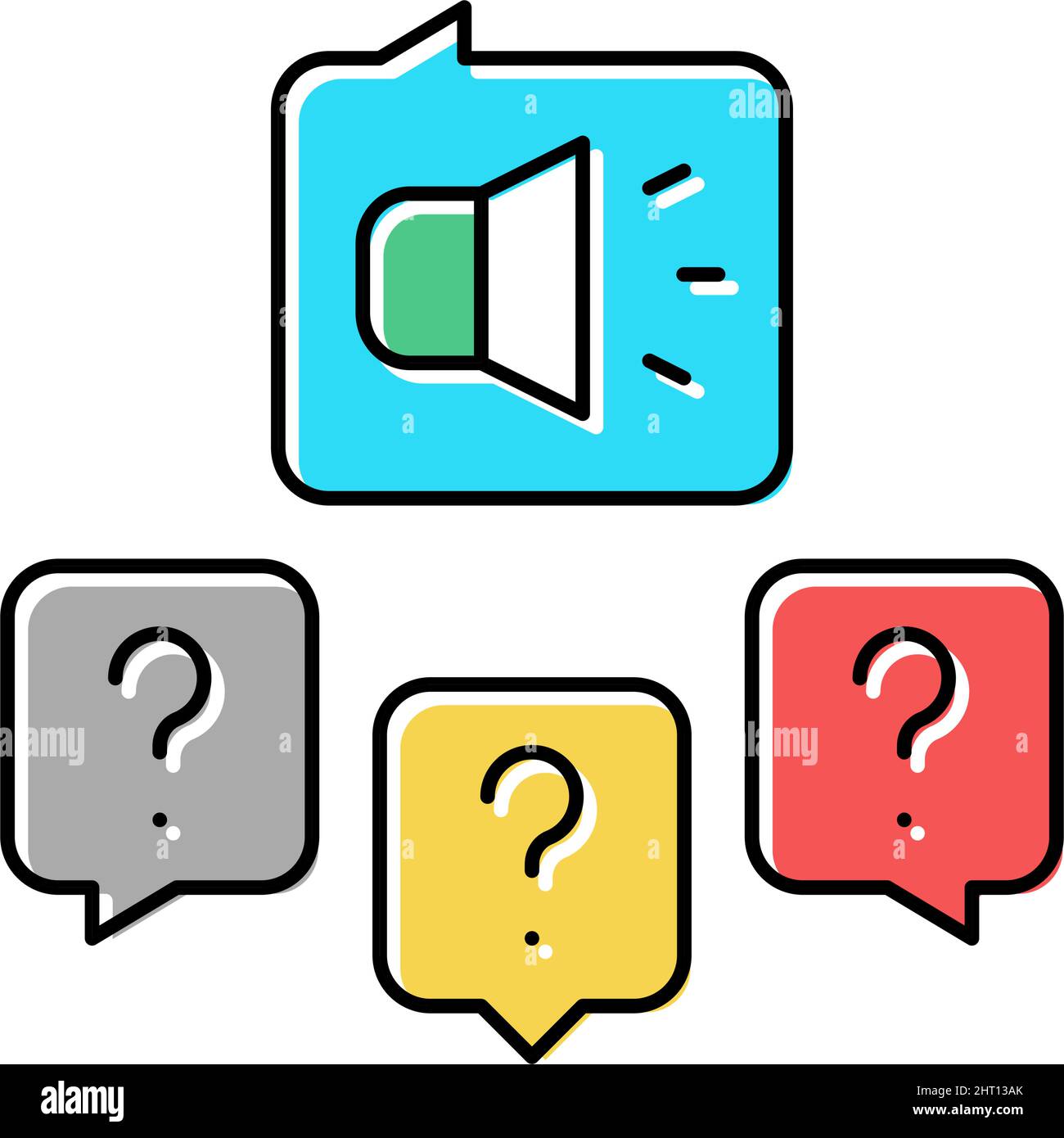 responses to media inquiries color icon vector illustration Stock ...