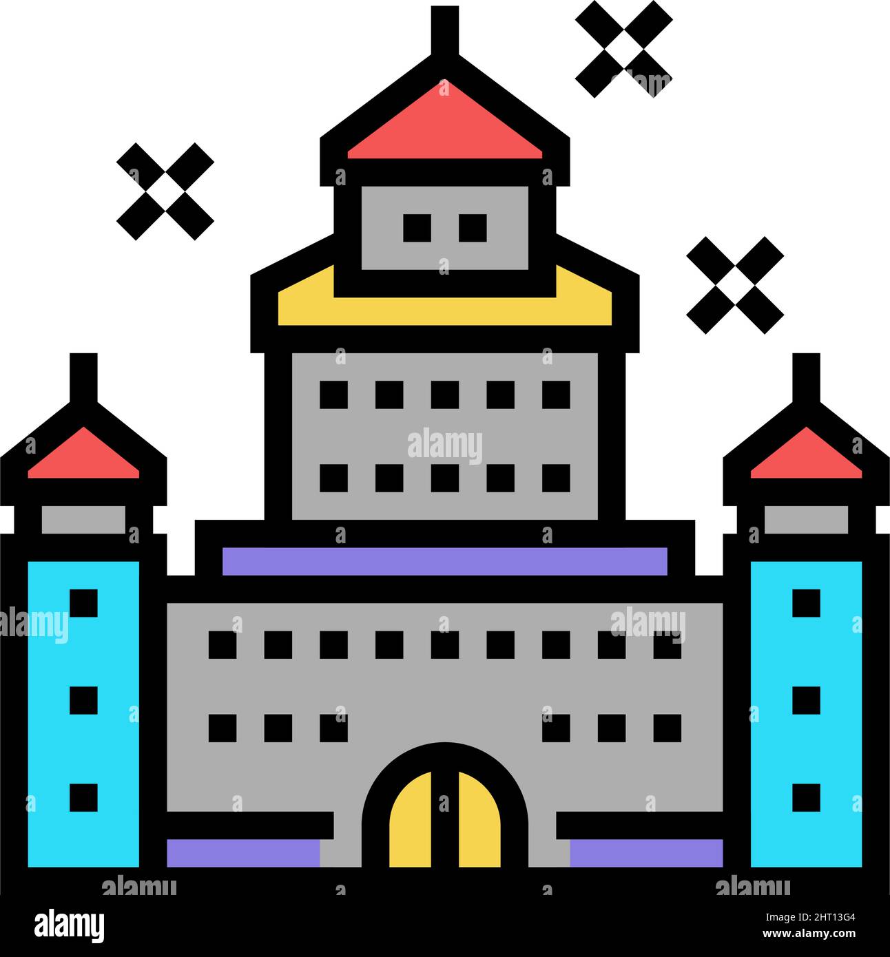 carnival castle amusement park color icon vector illustration Stock ...