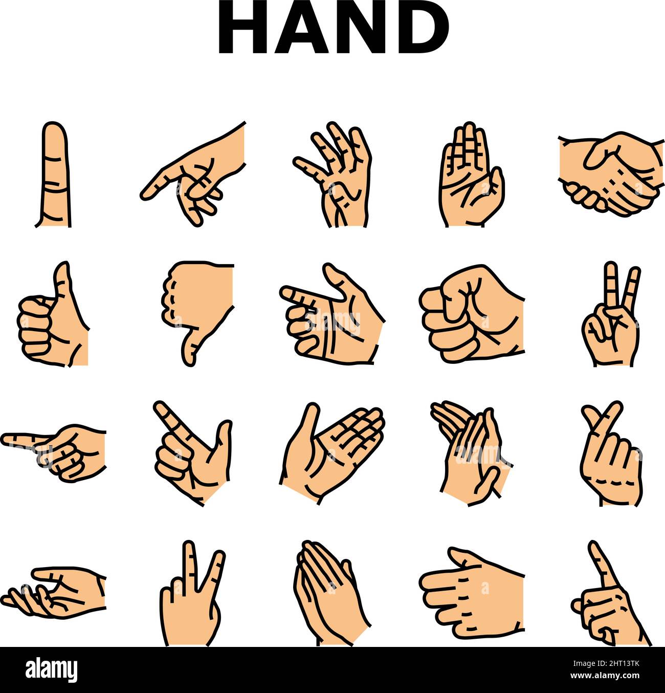 Hand Gesture And Gesticulate Icons Set Vector Stock Vector Image & Art ...
