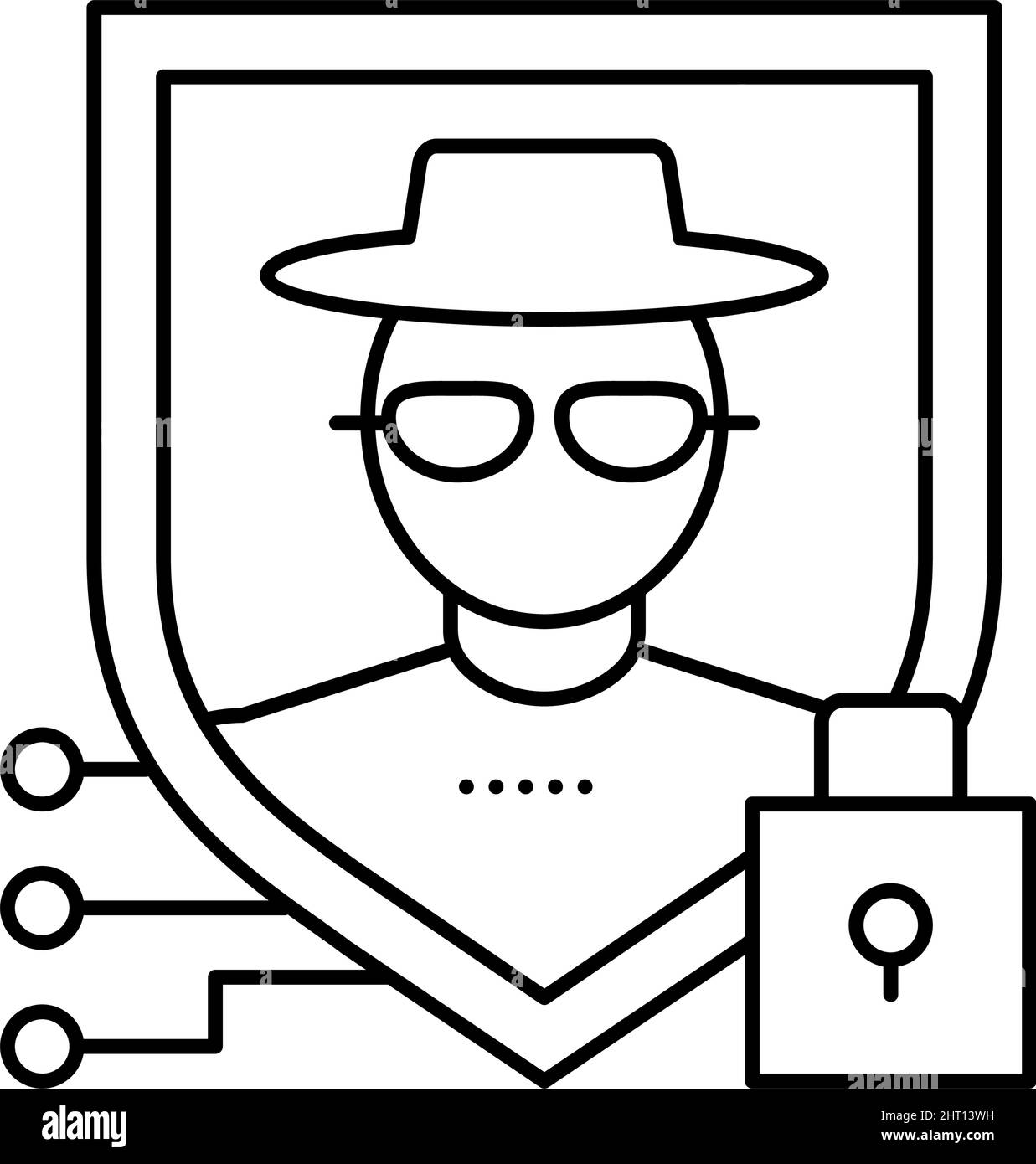 security people value line icon vector illustration Stock Vector Image ...
