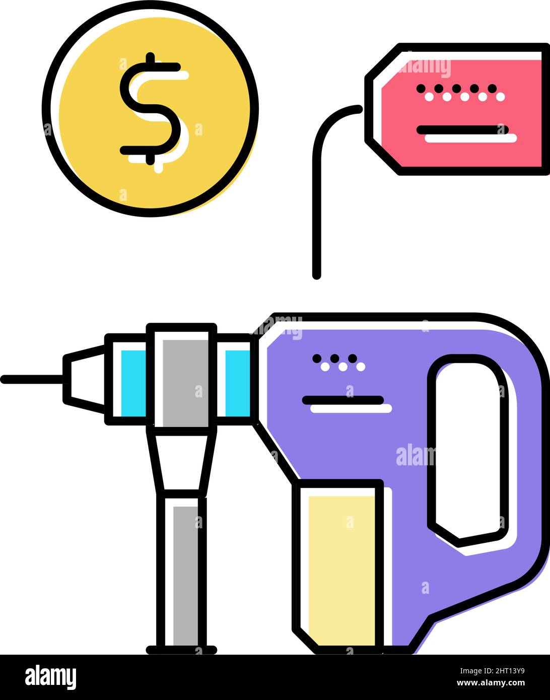 drill building device rental color icon vector illustration Stock ...