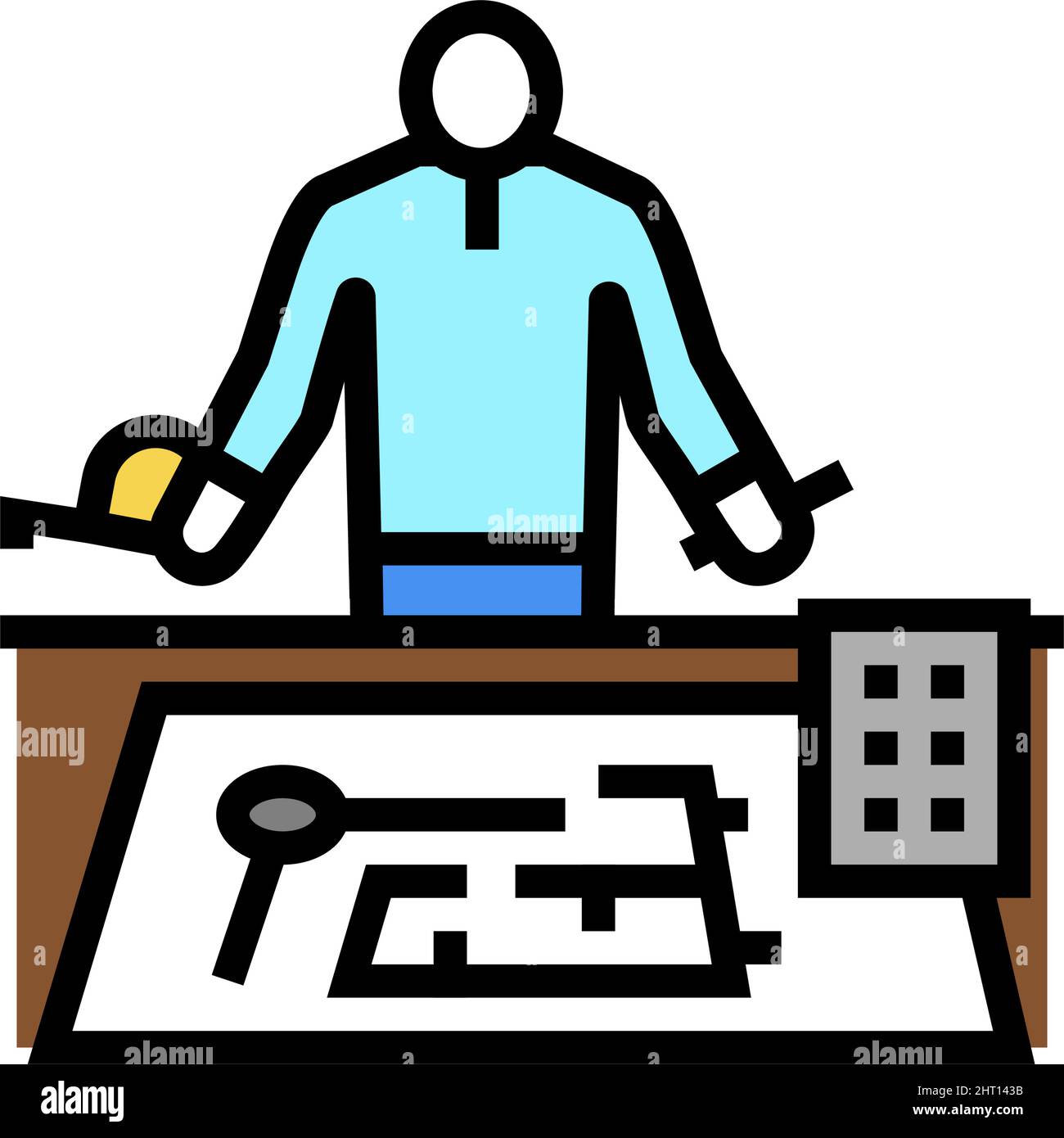 engineer worker color icon vector illustration Stock Vector Image & Art ...