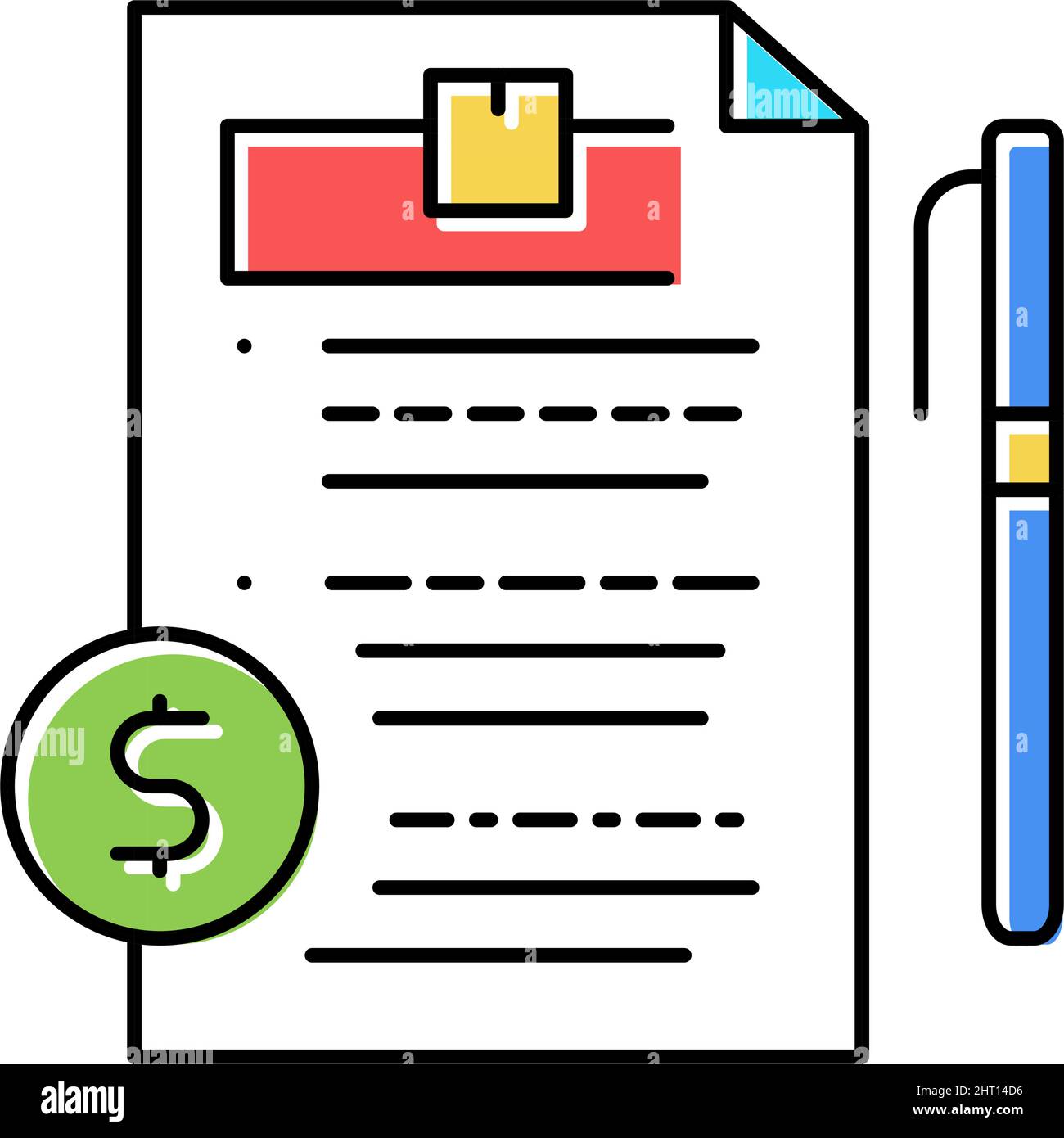 delivery contract sign color icon vector illustration Stock Vector ...