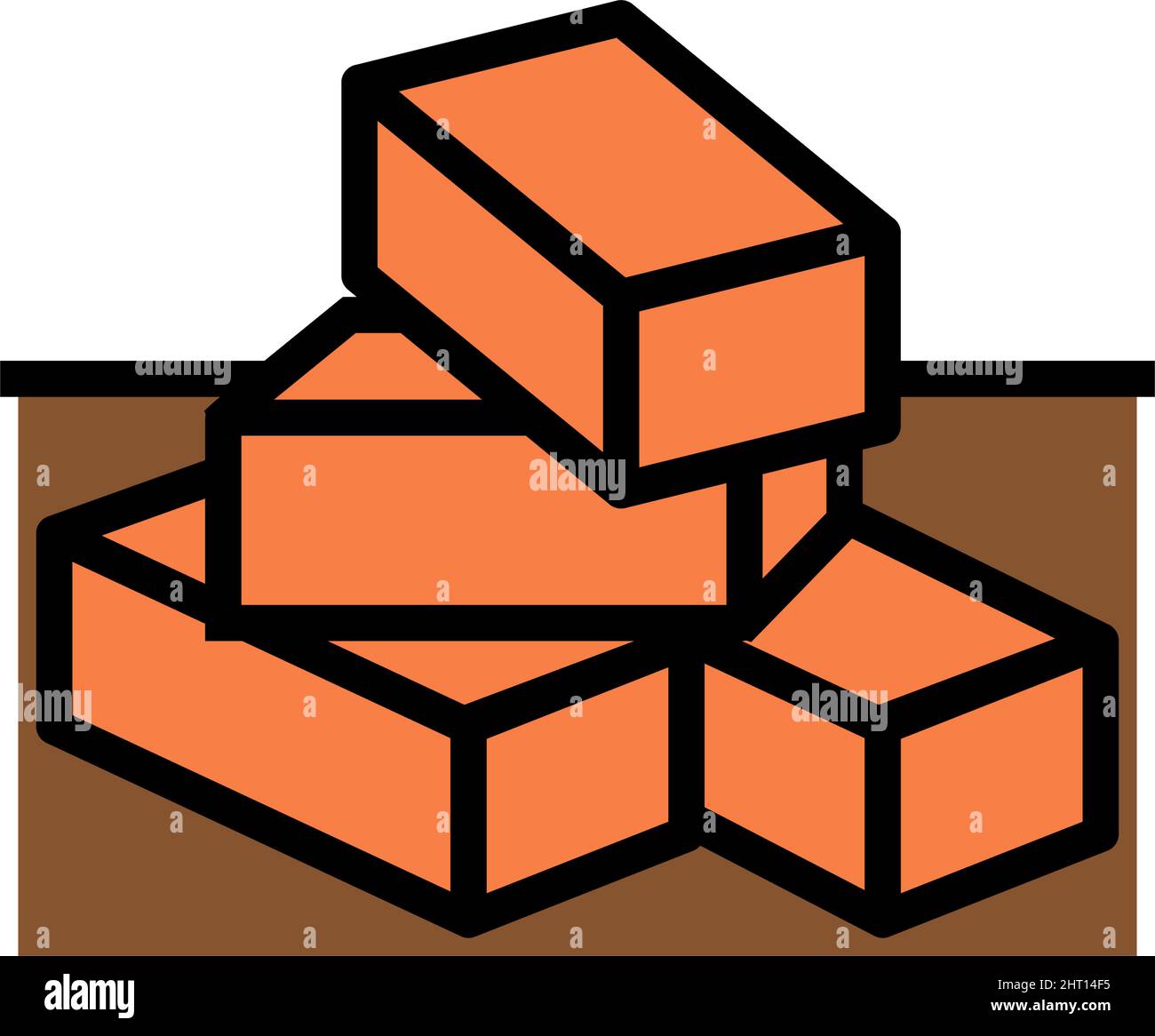 Sand color brick wall Stock Vector Images - Alamy