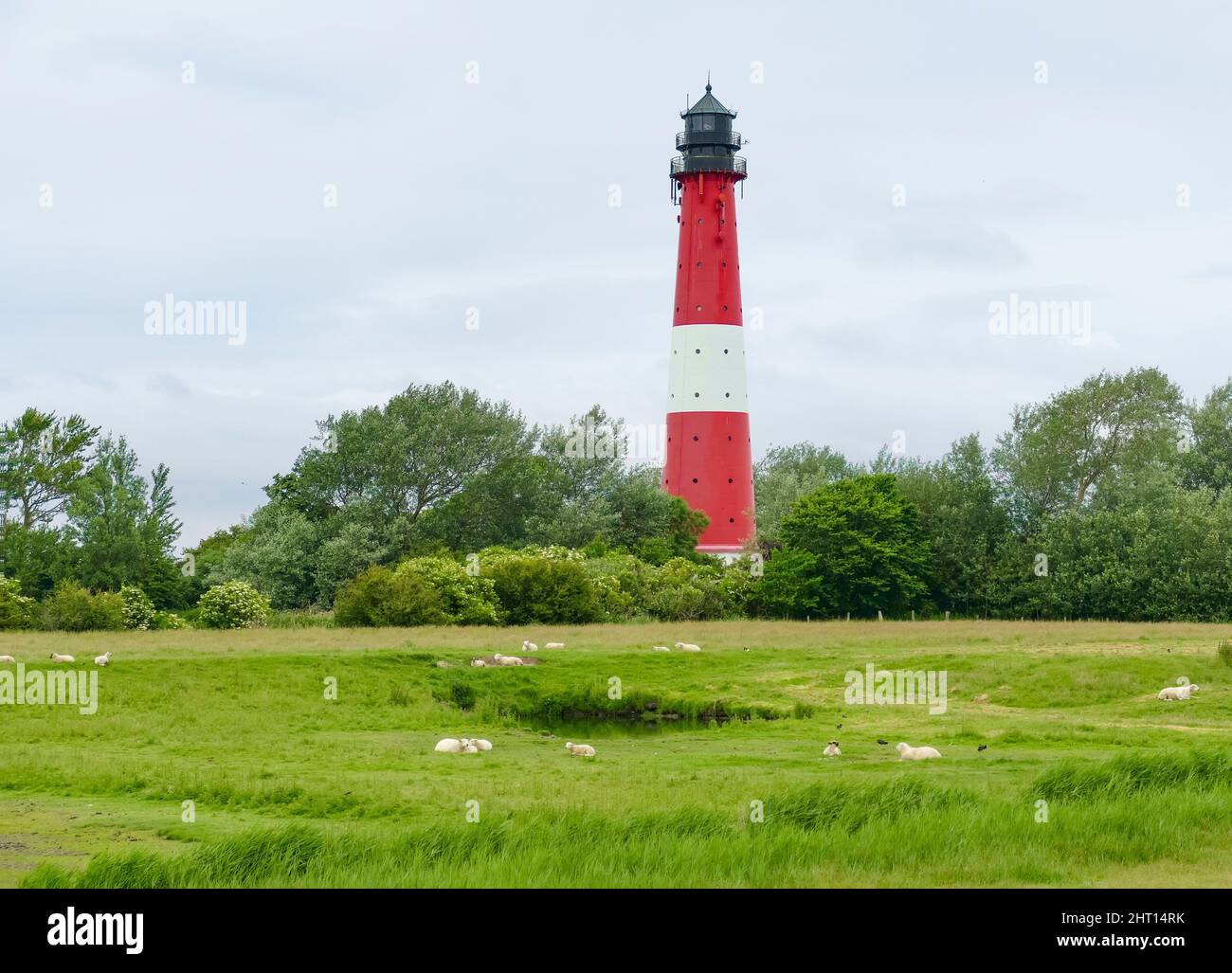 Lighthouse on a island named Pellworm in North Frisia, Germany Stock ...