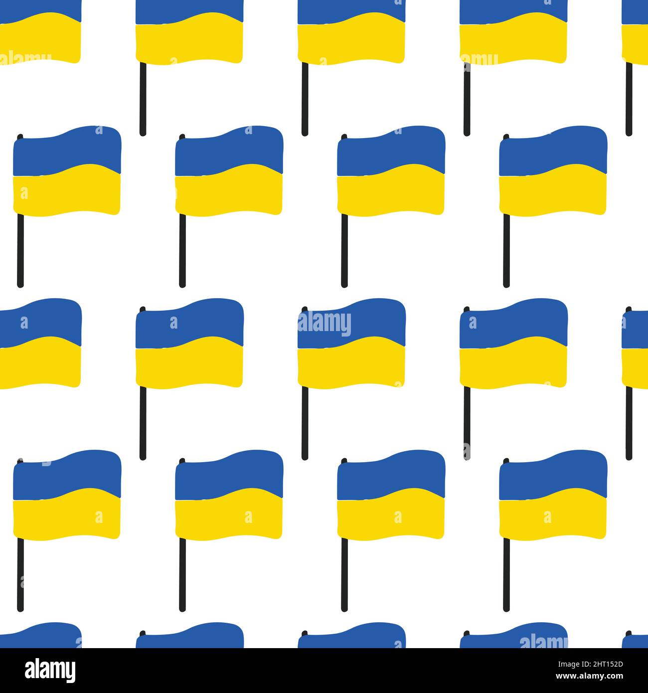 Ukraine national flag seamless vector background. Hand drawn Ukrainian ...