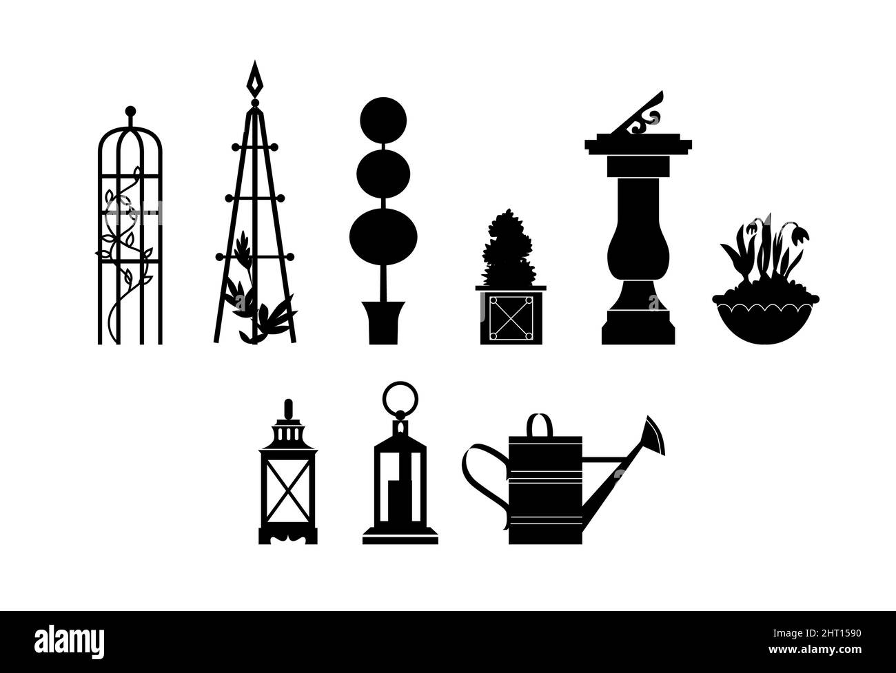 Vector set of gardening tools Stock Vector Image & Art - Alamy