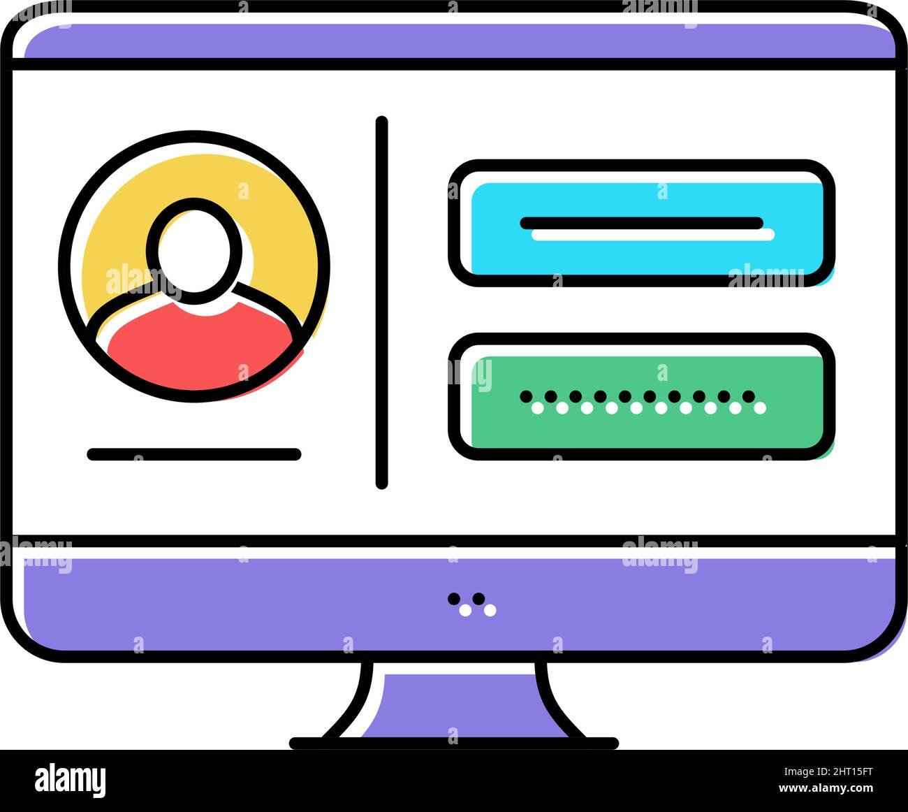 registration internet account color icon vector illustration Stock ...