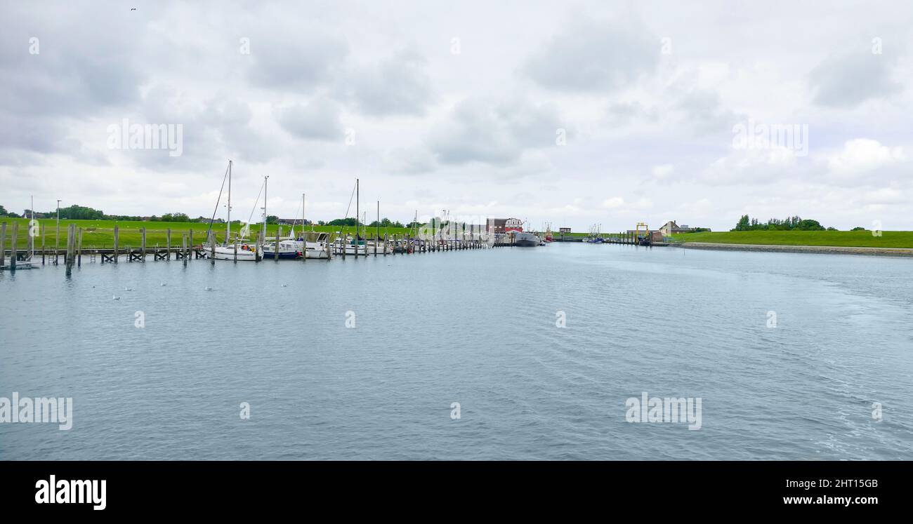 Ostersiel harbour at Pellworm, a island in North Frisia, Germany Stock ...